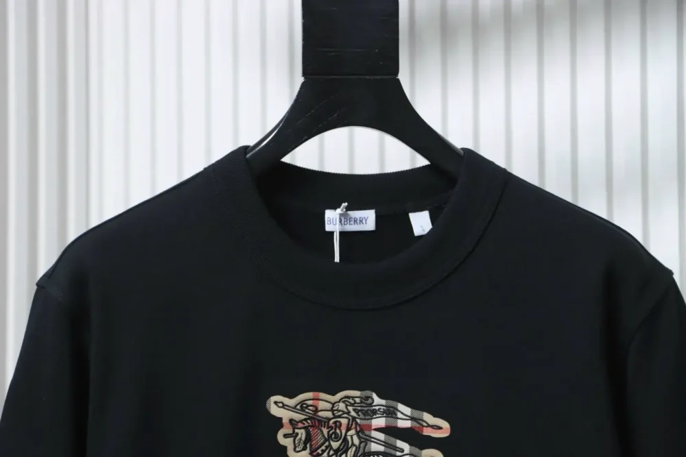 Sweatshirt With Checkered AppliquéD War Horse Embroidery And A Round ...