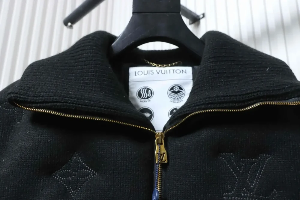 Knit Down Jacket With Monogram Embroidery - Etkick Reps